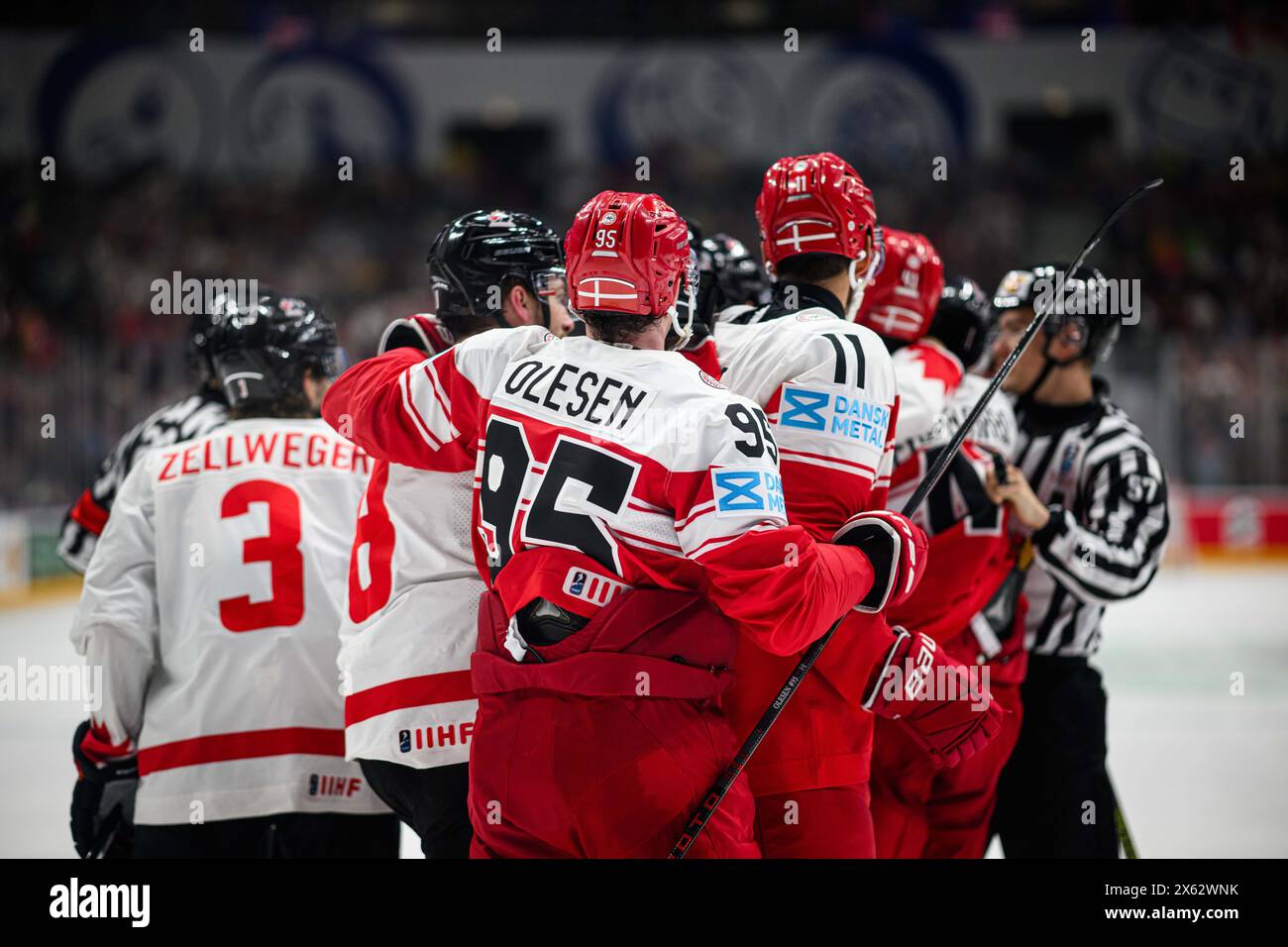PRAGUE, CZECH REPUBLIC - 12 MAY, 2024: the Ice Hockey game of IIHF 2024 ...