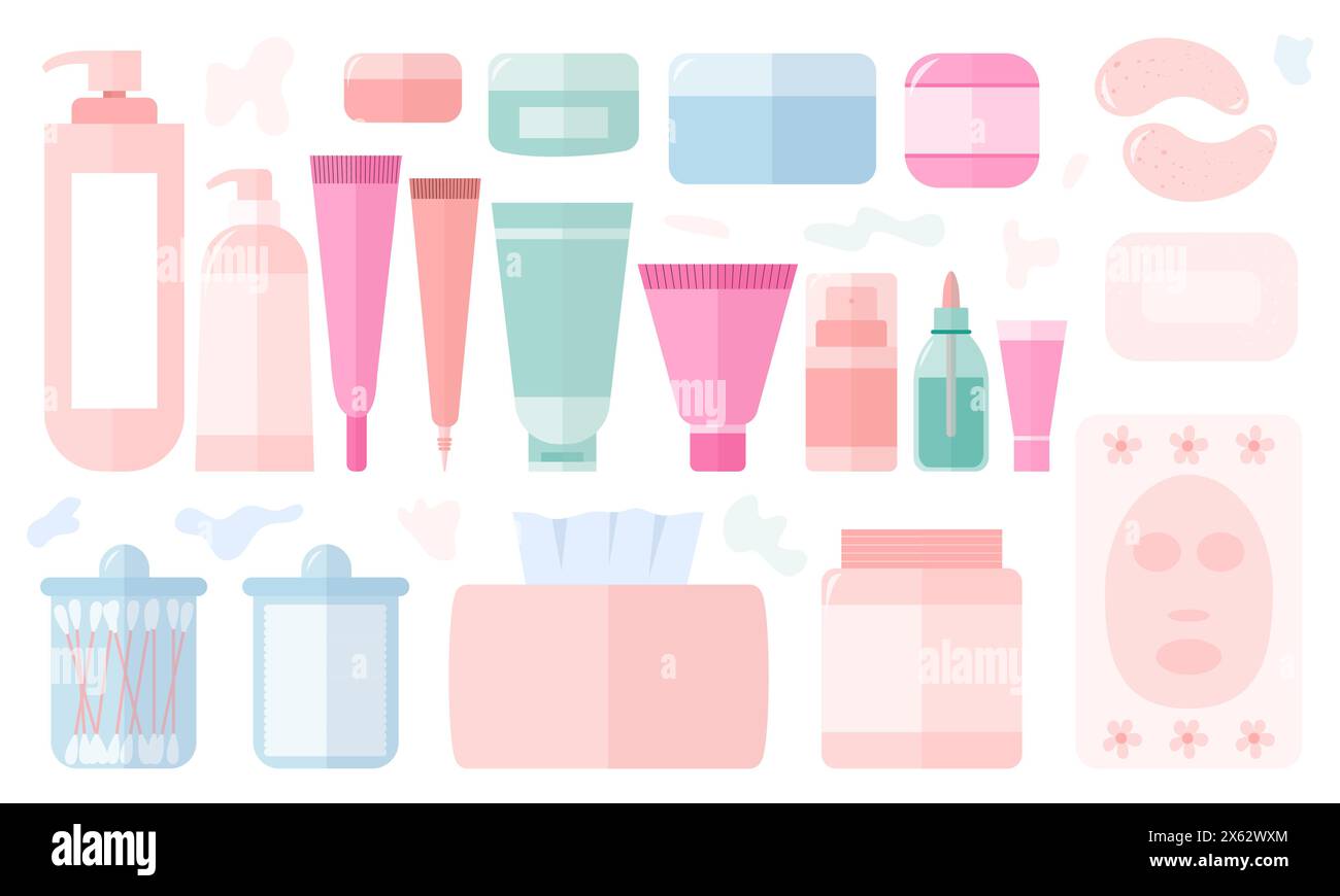 Vector set of skincare products Stock Vector Image & Art - Alamy