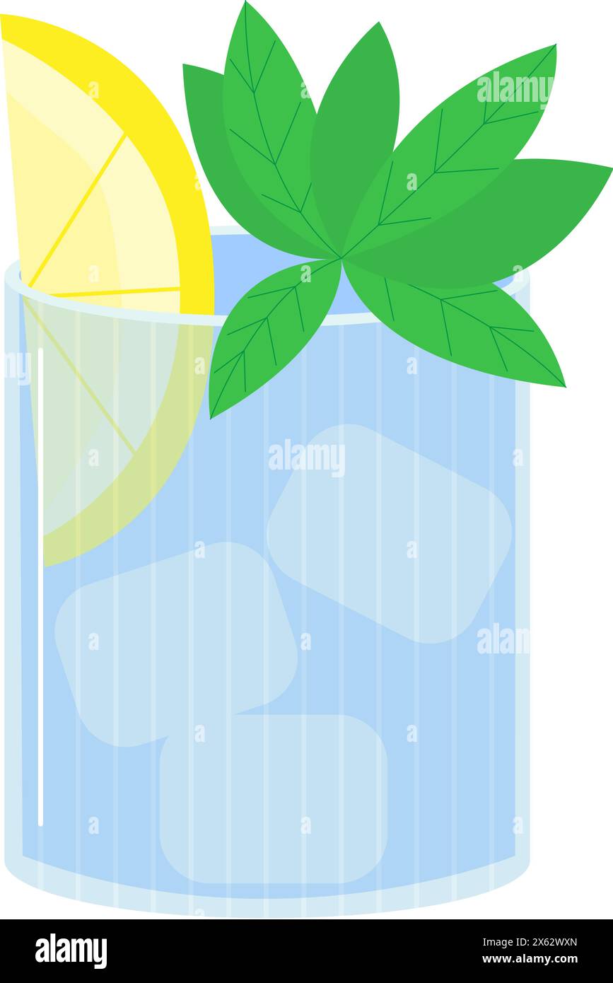 Glass lemon juice ice Stock Vector Images - Alamy