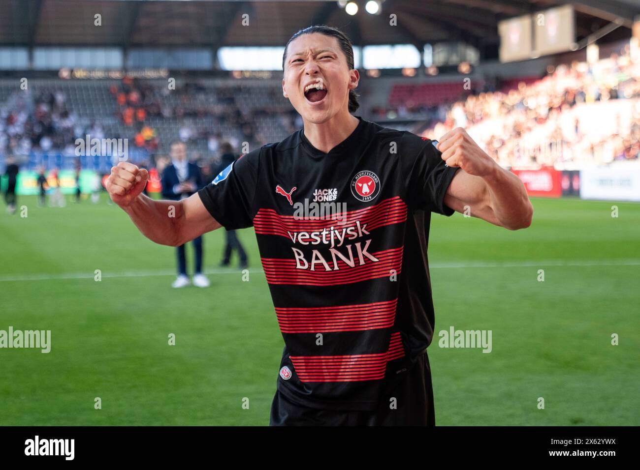 Herning, Denmark. 12th May, 2024. FCM's Cho Gue-sung celebrates the ...