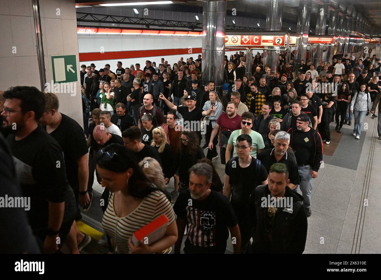 Prague, Czech Republic. 12th May, 2024. Fans are going from Letnany ...