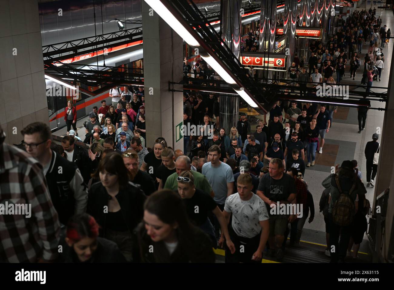 Prague, Czech Republic. 12th May, 2024. Fans are going from Letnany ...