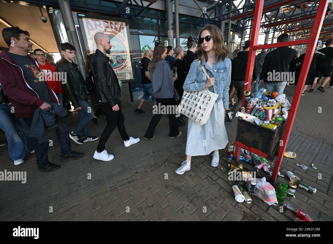 Prague, Czech Republic. 12th May, 2024. Fans are going from Letnany ...