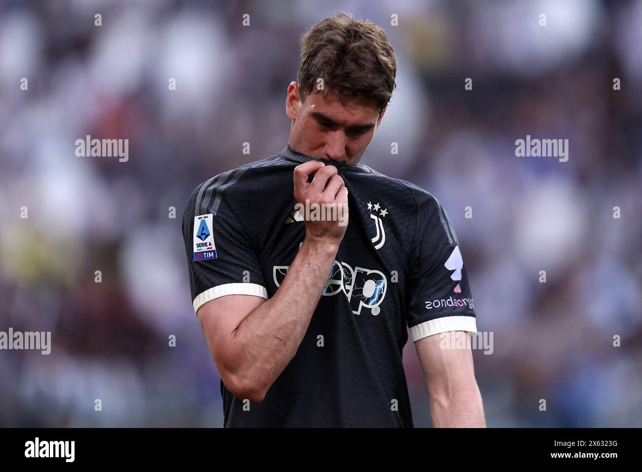 Torino, Italy. 12th May, 2024. Dusan Vlahovic of Juventus Fc looks ...