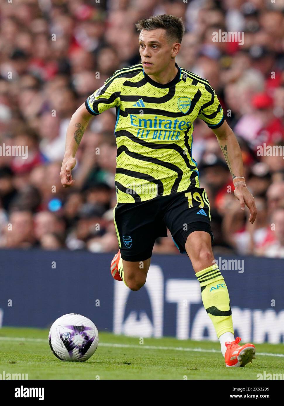 Manchester, UK. 12th May, 2024. Leandro Trossard of Arsenal during the ...