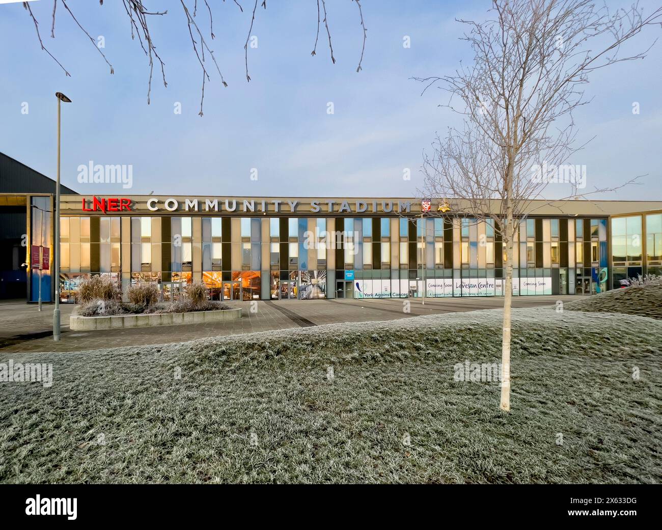 LNER Community Stadium in York, in winter after a heavy frost Stock ...