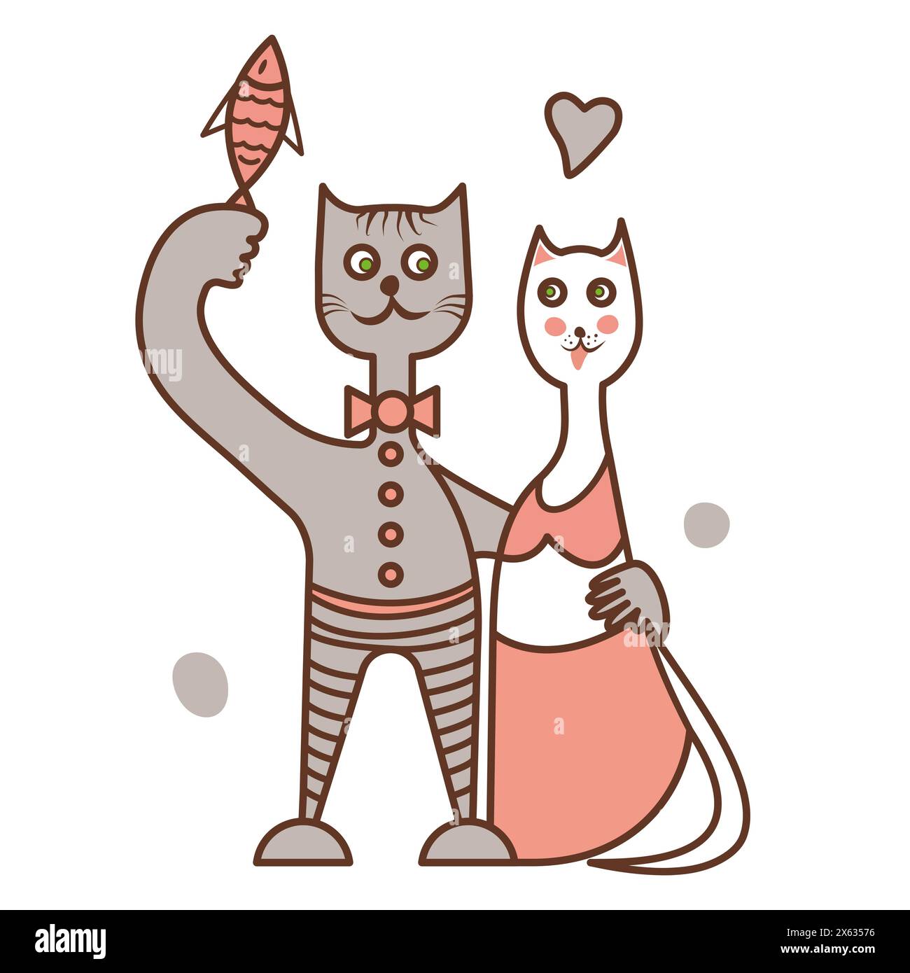 Cat gives love Stock Vector Images - Alamy
