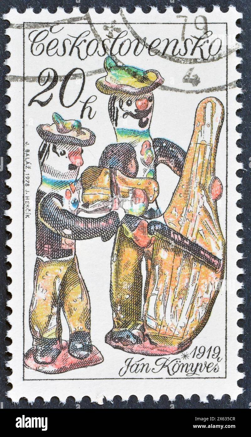 Cancelled postage stamp printed by Czechoslovakia, that shows ...
