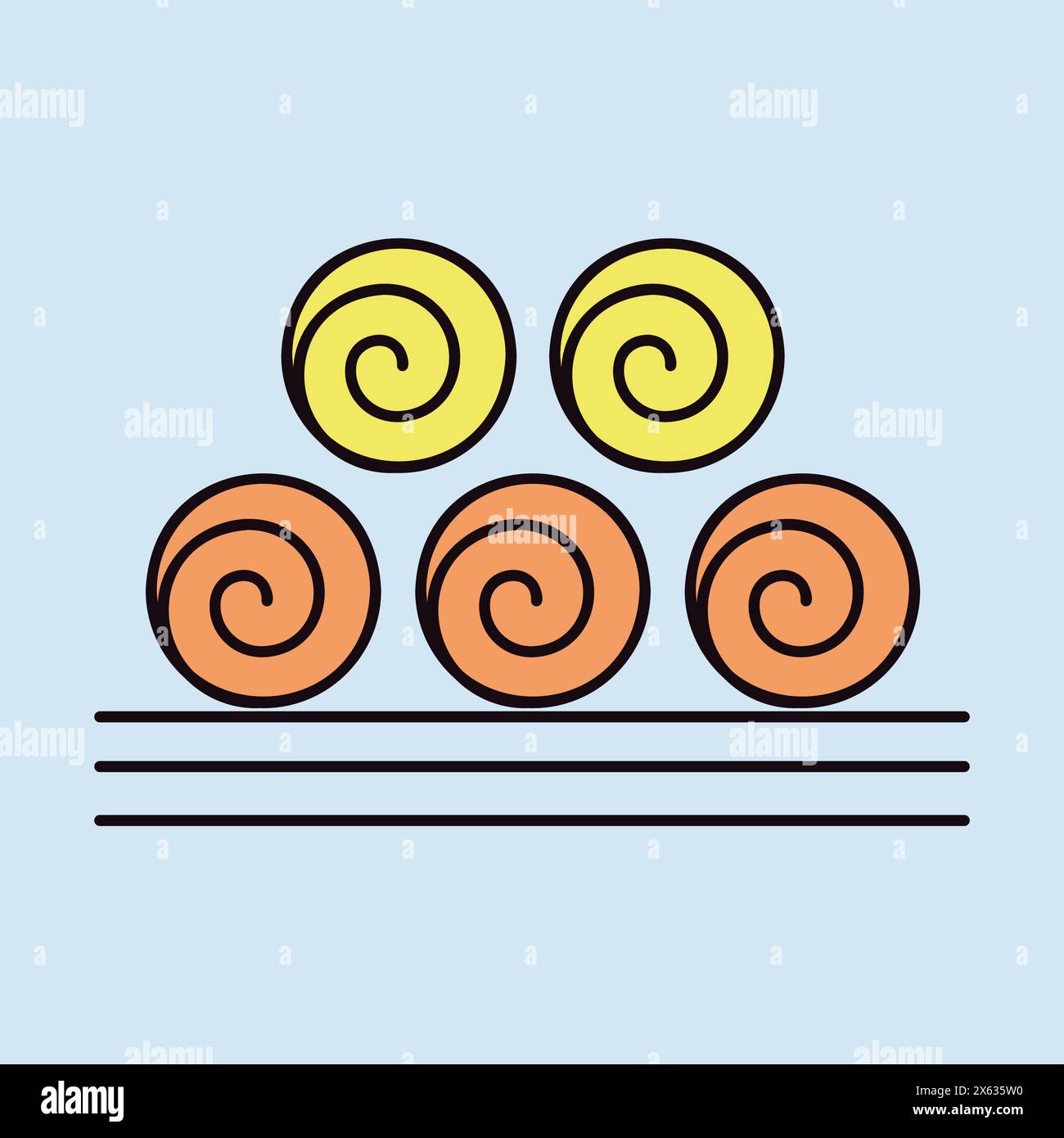 Round hay bales icon. Agriculture sign. Graph symbol for your web site ...