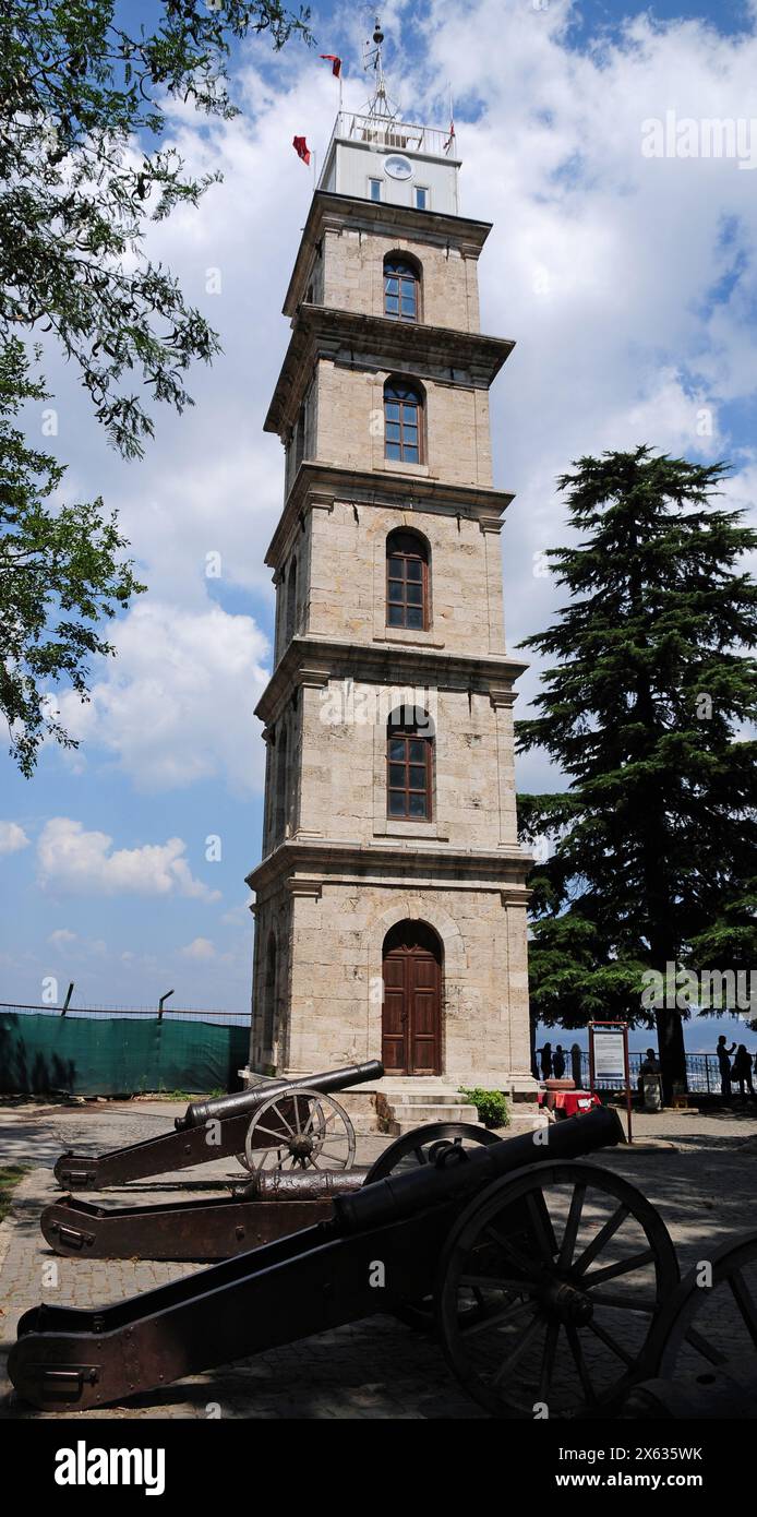 Located in Bursa, Turkey, Tophane Clock Tower was built in 1905 Stock ...