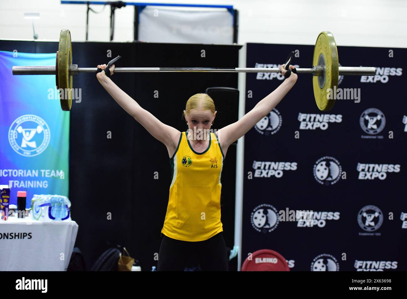 Australian youth weightlifter Isabella Lowe-King is seen in action at ...