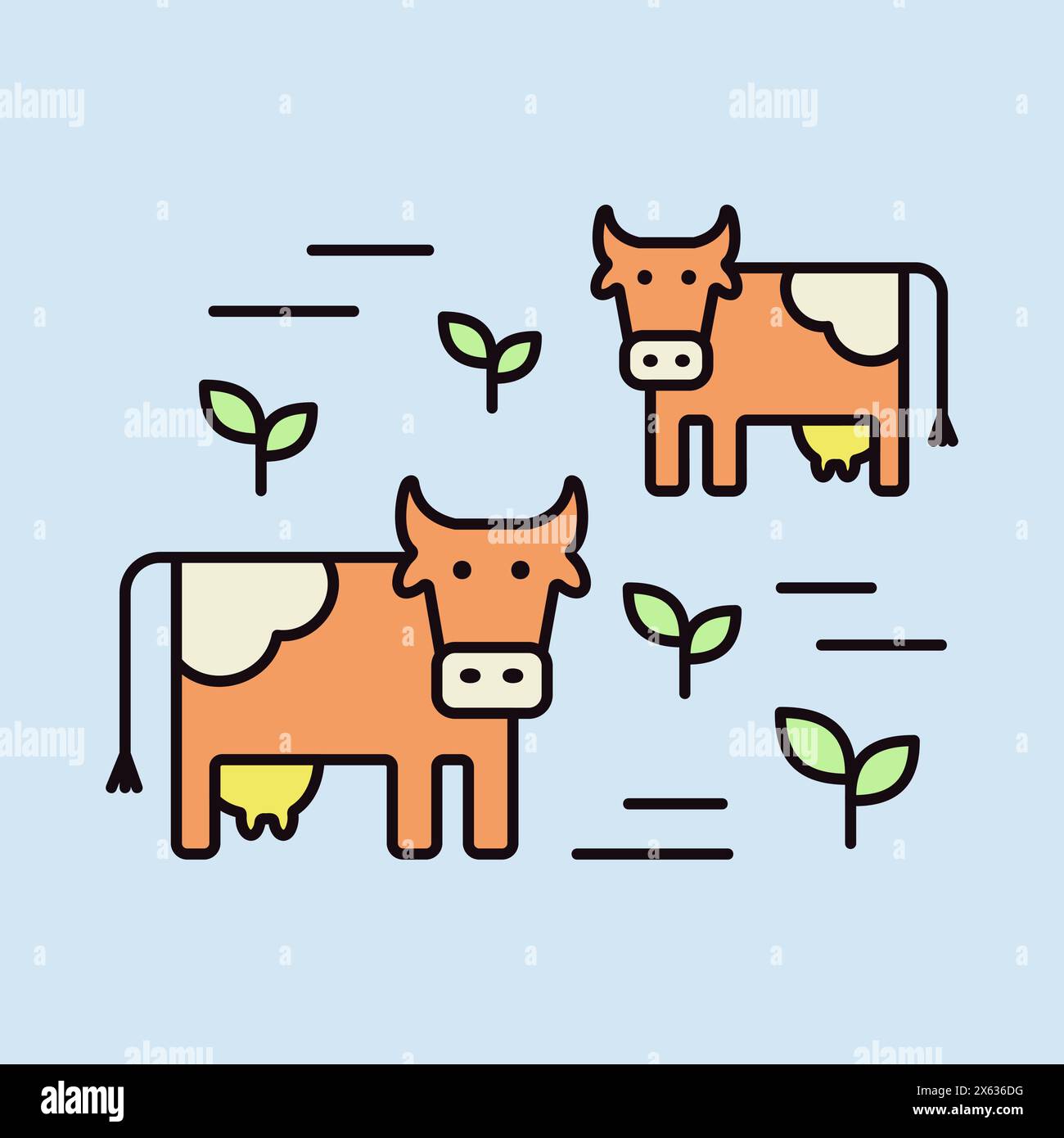 Cow on a pasture icon. Agriculture sign. Graph symbol for your web site ...