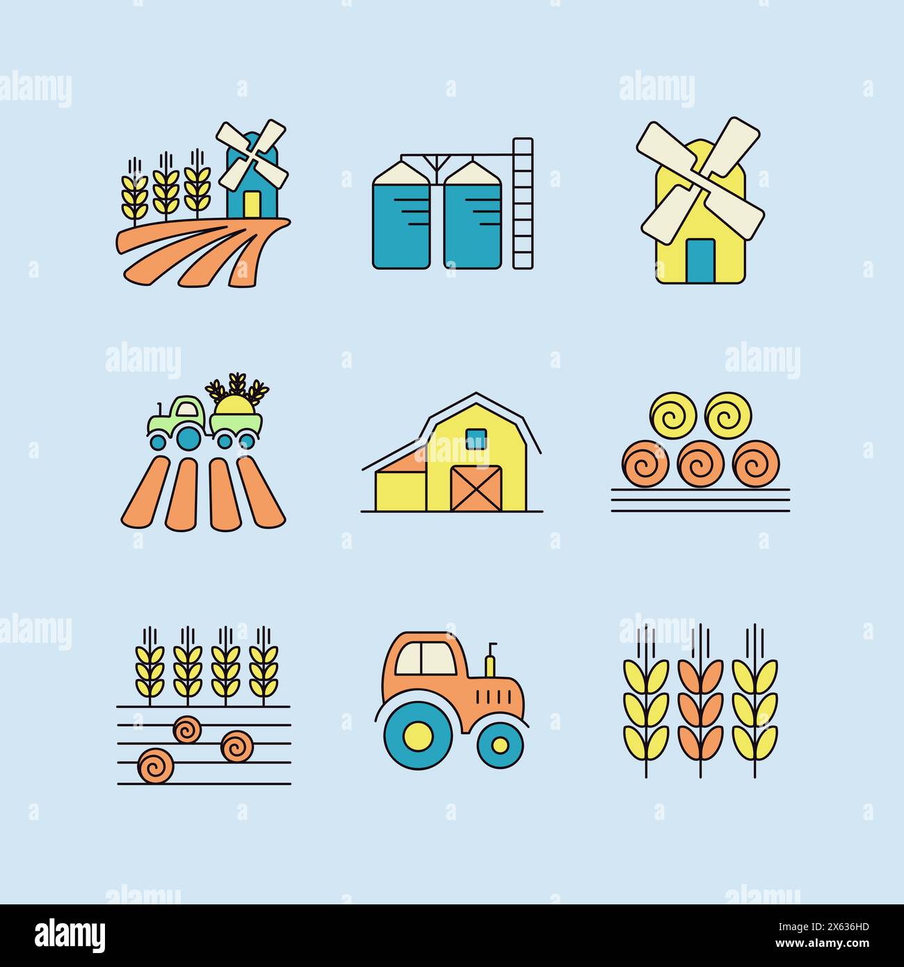 Farm Field icon. Agriculture sign. Graph symbol for your web site ...