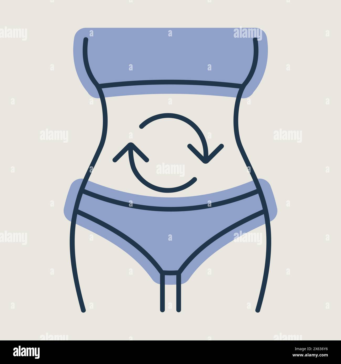 The health of the digestive vector icon. The women's belly sign. Graph ...