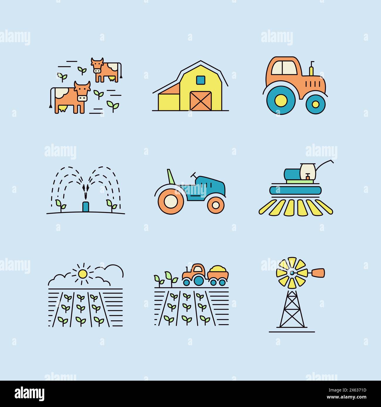 Farm Field icon. Agriculture sign. Graph symbol for your web site ...