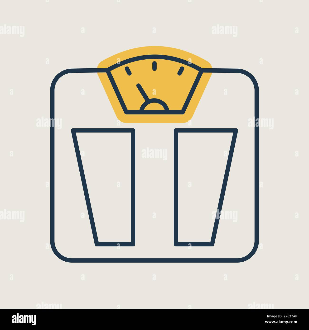 Bathroom floor scales vector icon. Weight measure equipment sign. Graph ...