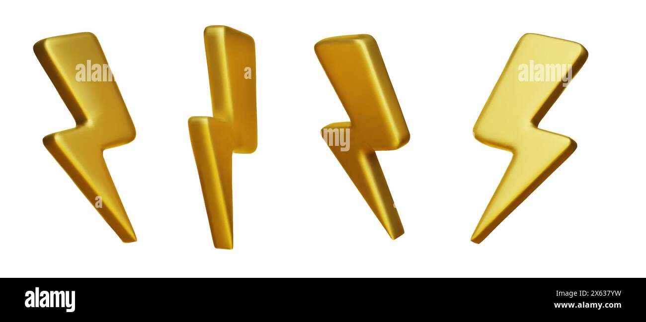 3d Thunder and bolt lighting flash correction set flash sale element ...