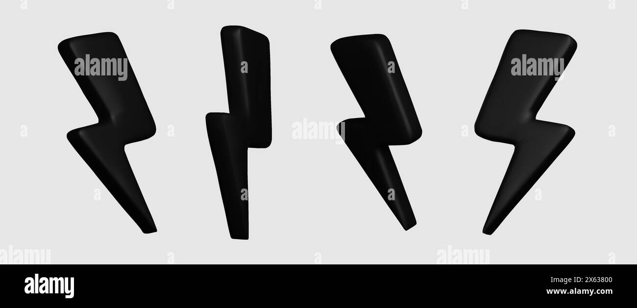 3d Thunder and bolt lighting flash correction set flash sale element ...