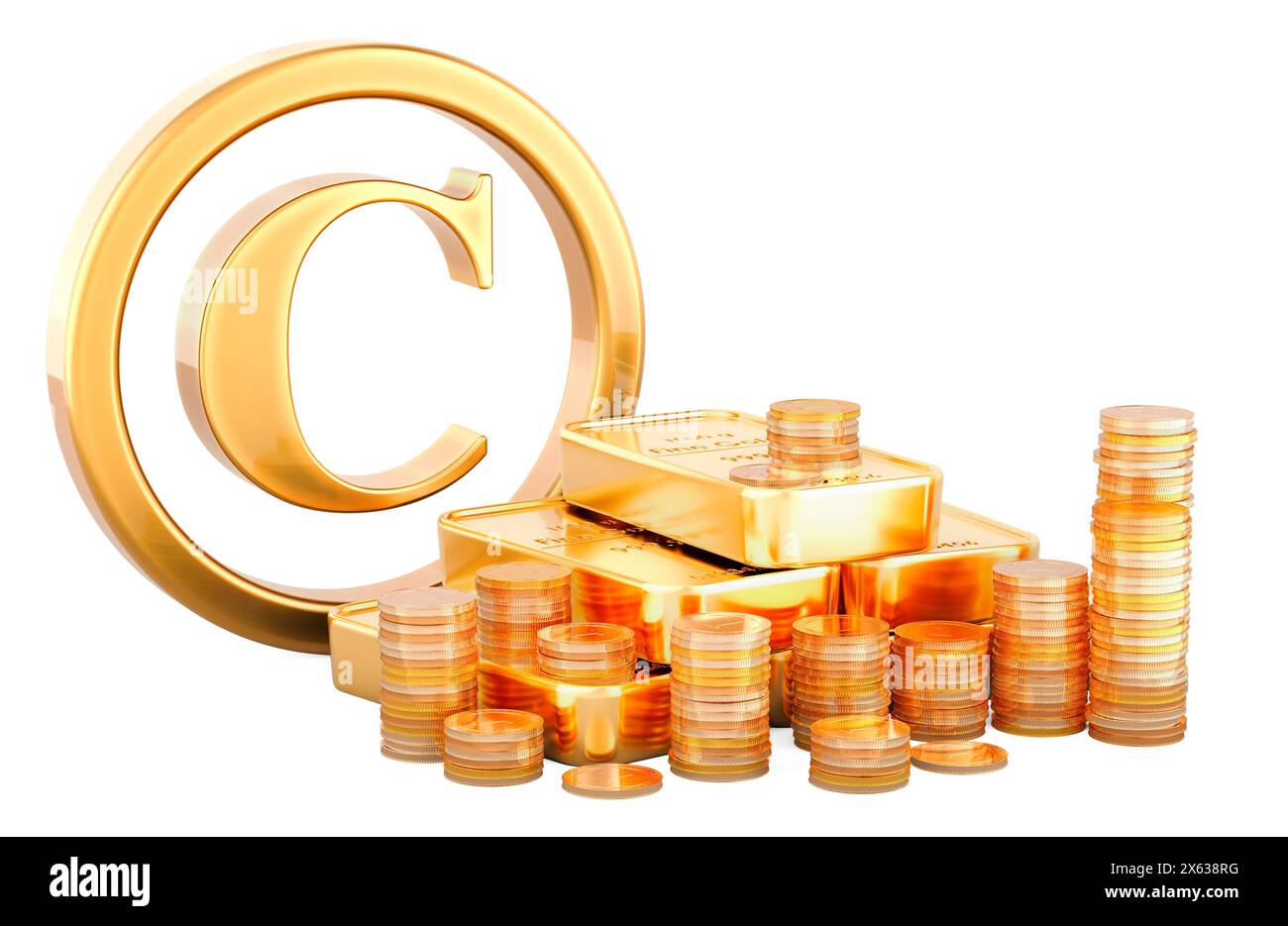 Royalty income, profit from copyright, concept. Copyright sign with ...