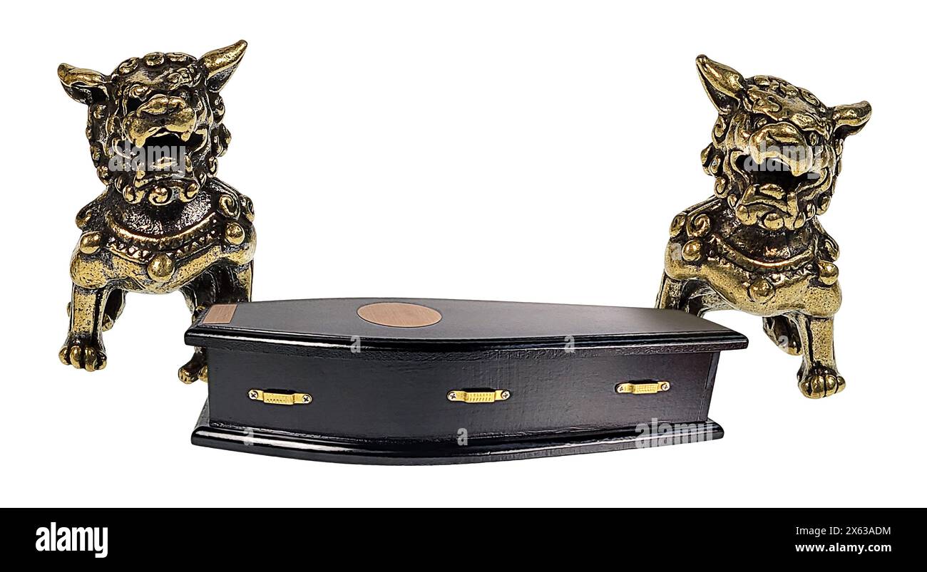 Side View of a Black Wooden Coffin Used to Bury People Who Have Passed ...