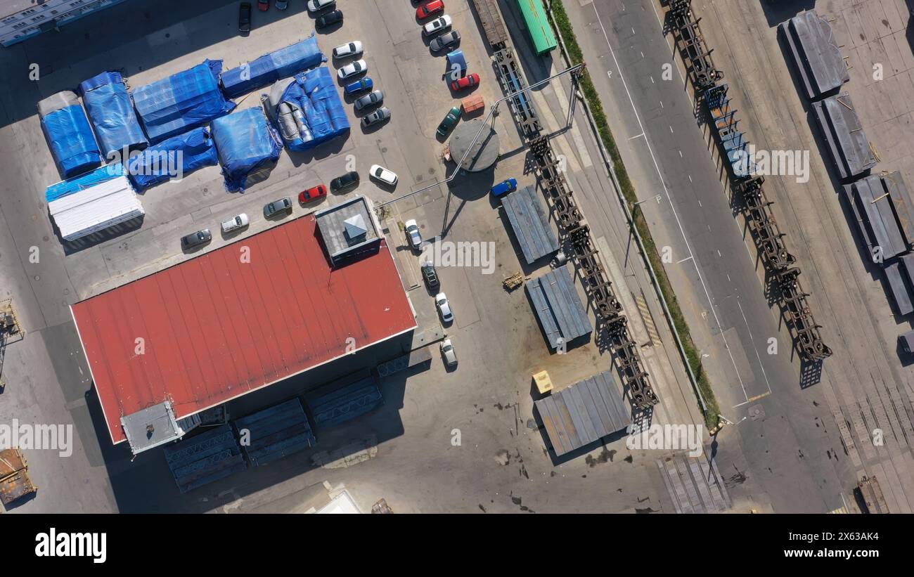 Cargo terminal aerial view Stock Photo - Alamy