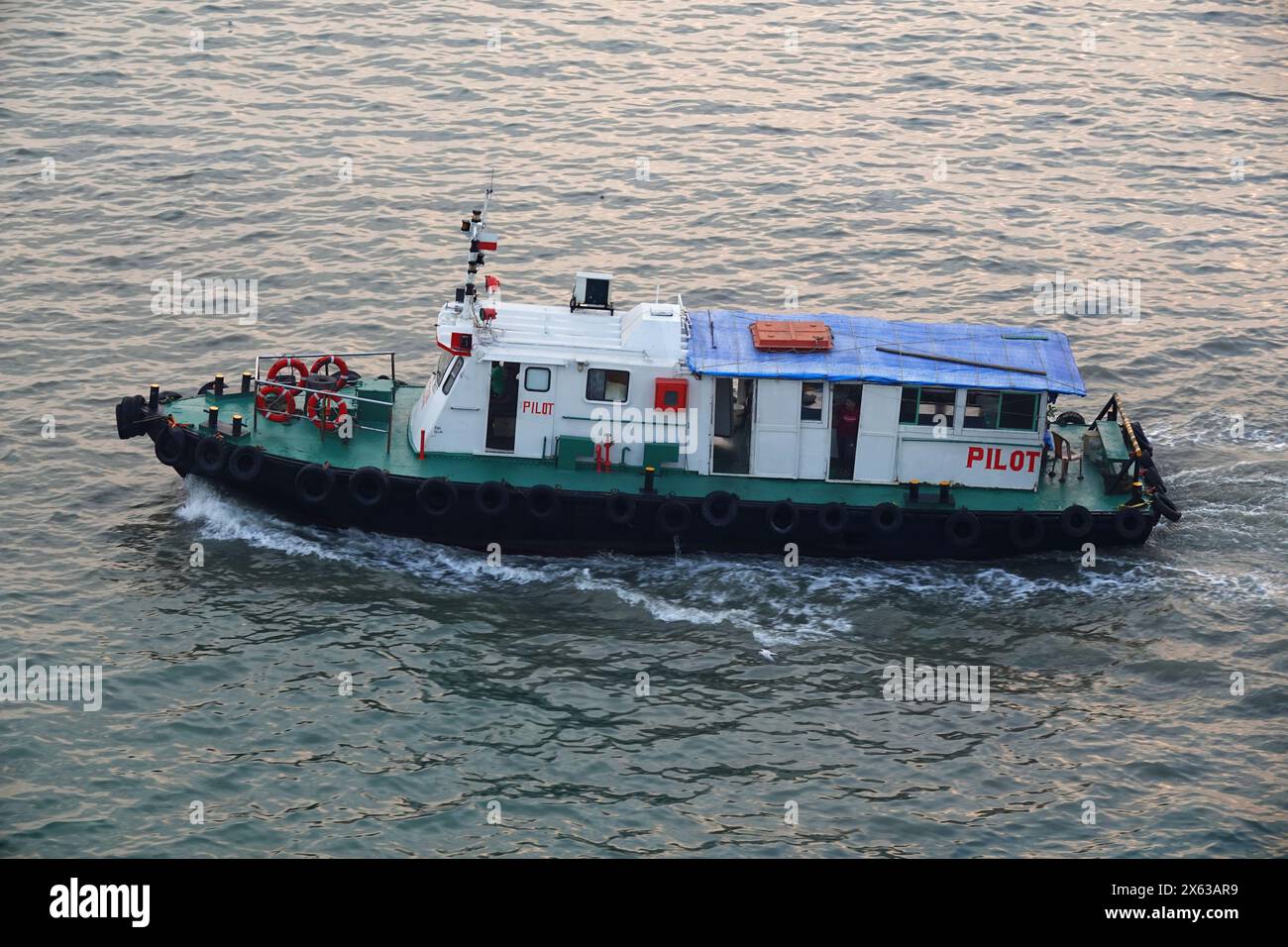 An Indian pilot boat at sea Stock Photo - Alamy