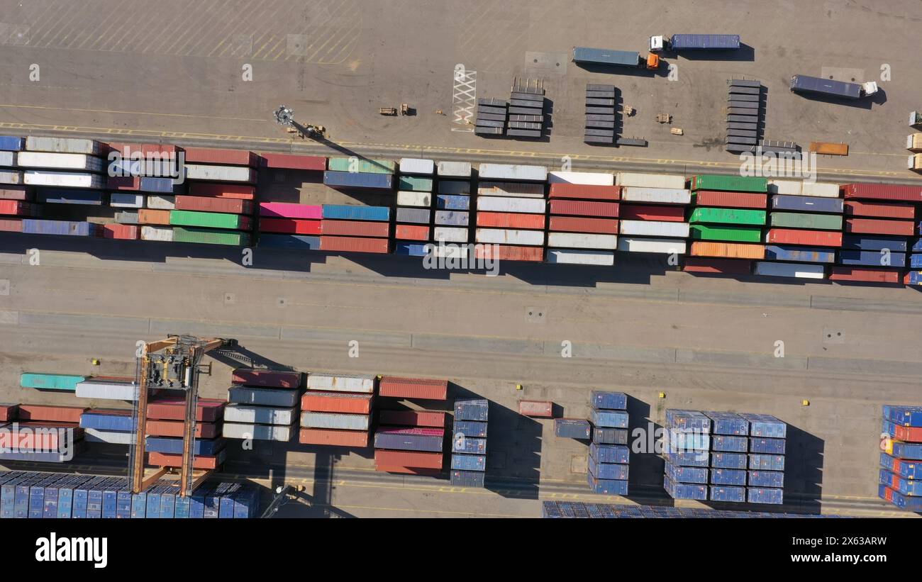 Cargo terminal aerial view Stock Photo - Alamy