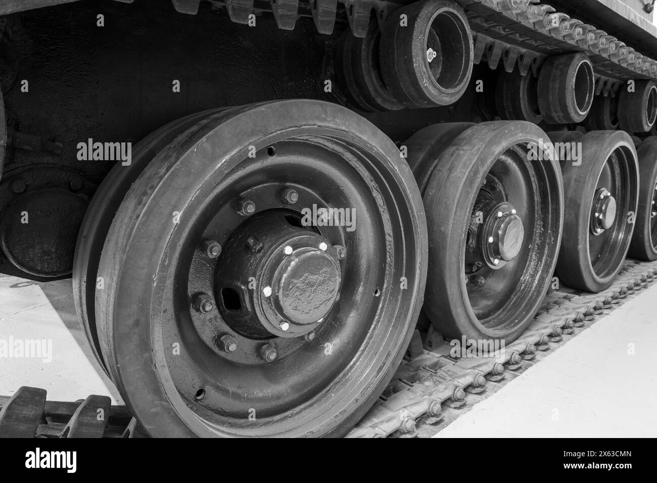 Army tank wheels Black and White Stock Photos & Images - Alamy