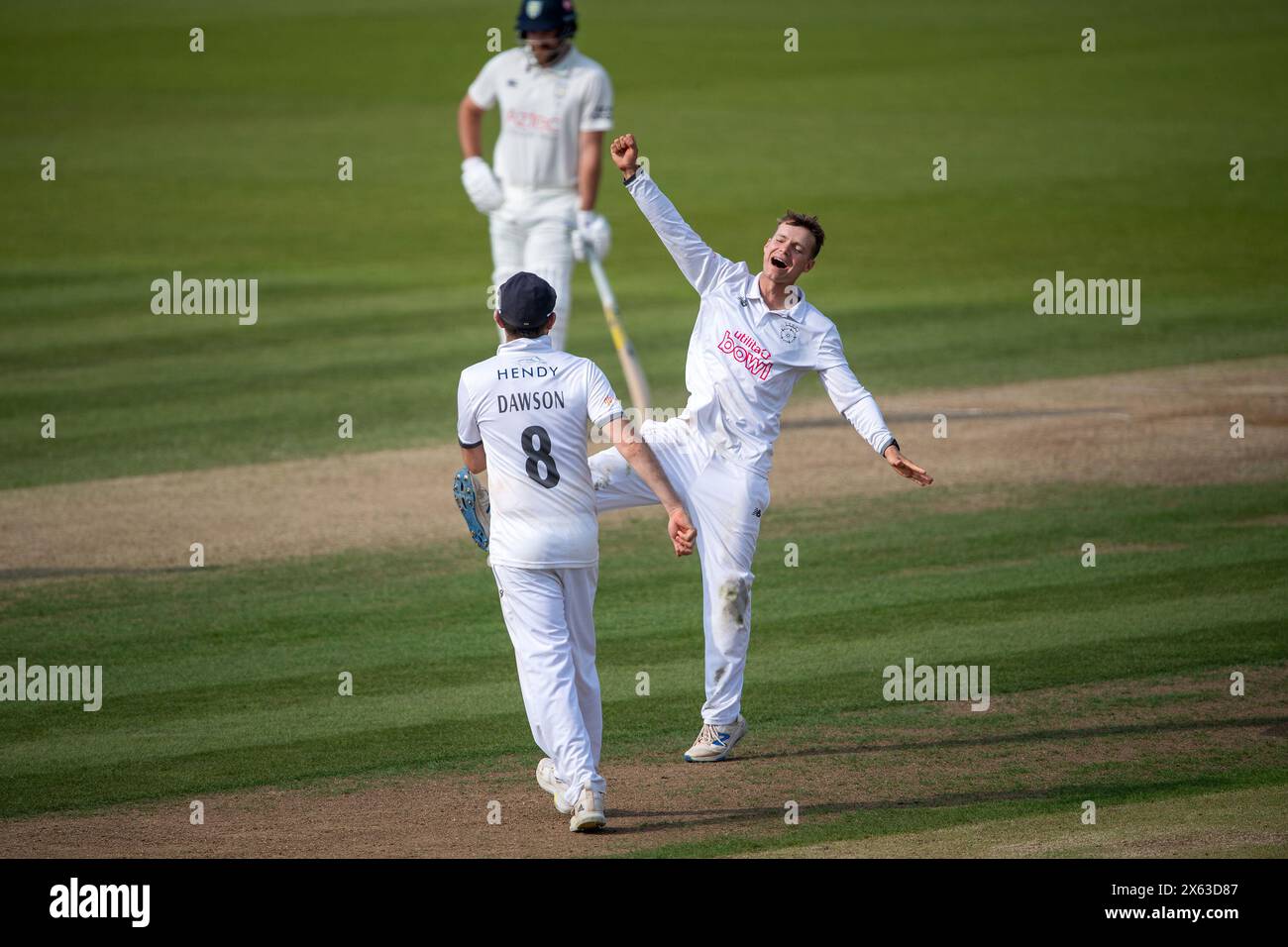 Southampton, UK, 12th May 2024. Felix Organ of Hampshire celebrates the ...