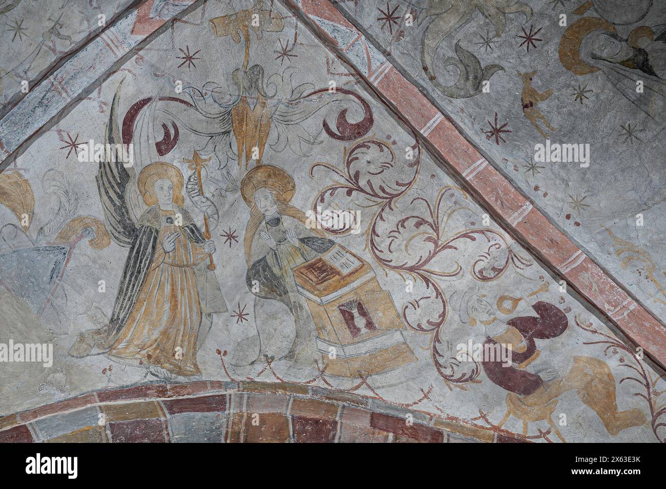 annunciation by the angel Gabriel that Mary would conceive a child, a ...