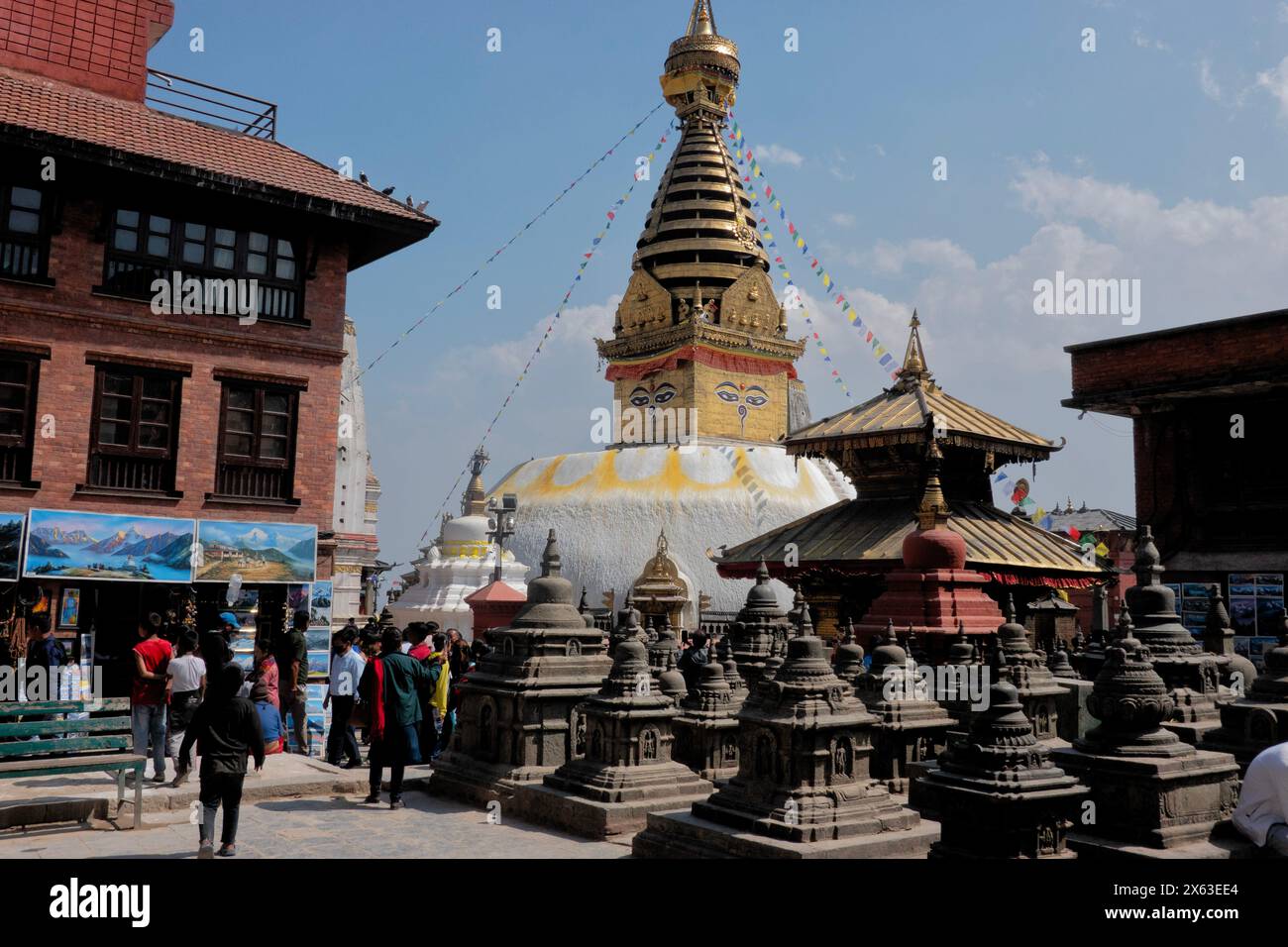 Swayambhunath Temple (Monkey Temple), Kathmandu, Nepal Stock Photo - Alamy