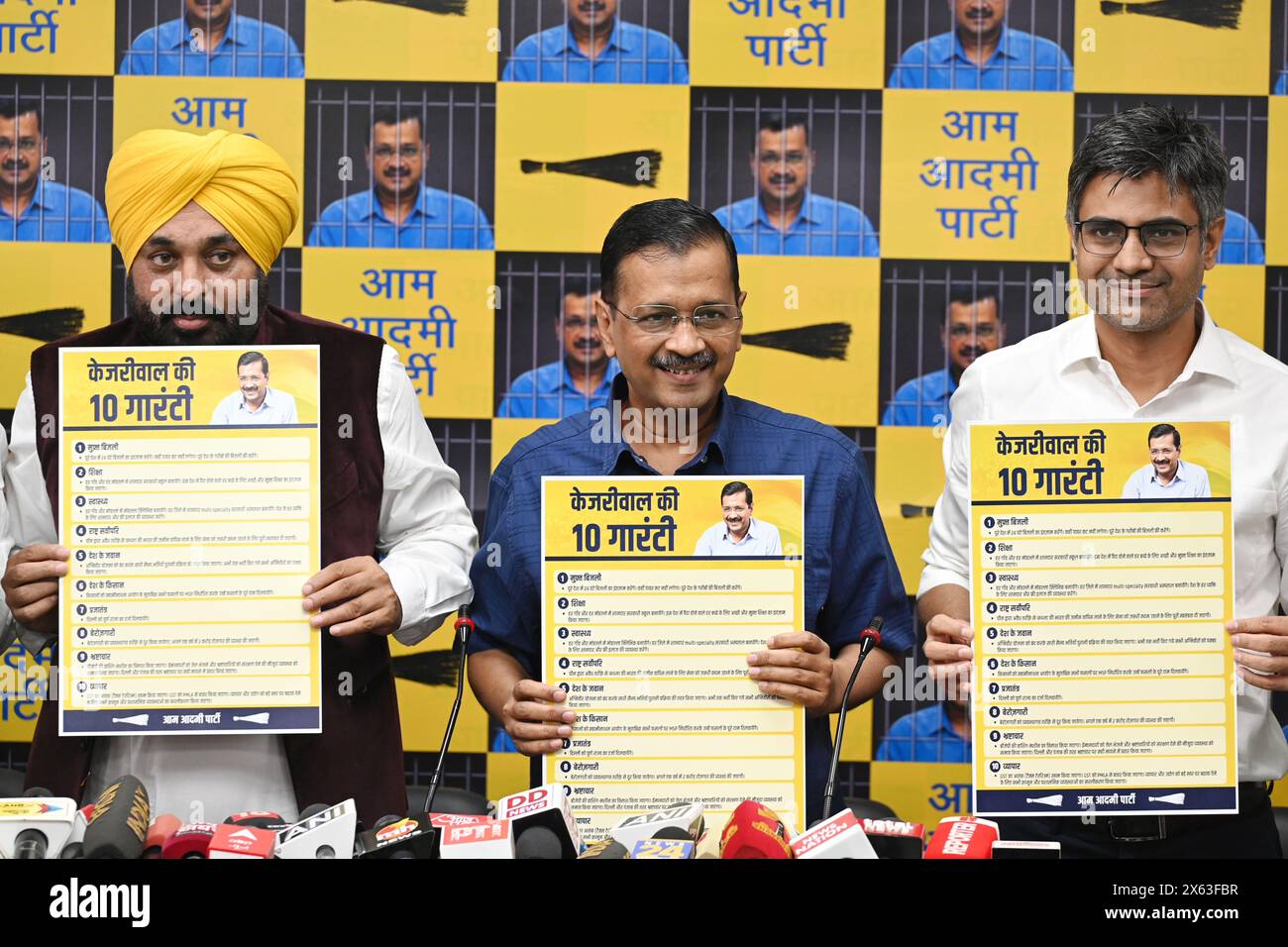 NEW DELHI, INDIA - MAY 12: Delhi Chief Minister Arvind Kejriwal, Punjab ...