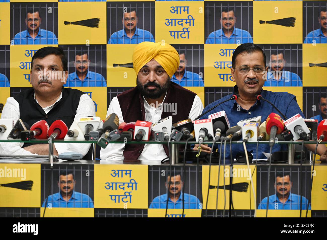 NEW DELHI, INDIA - MAY 12: Delhi Chief Minister Arvind Kejriwal, Punjab ...