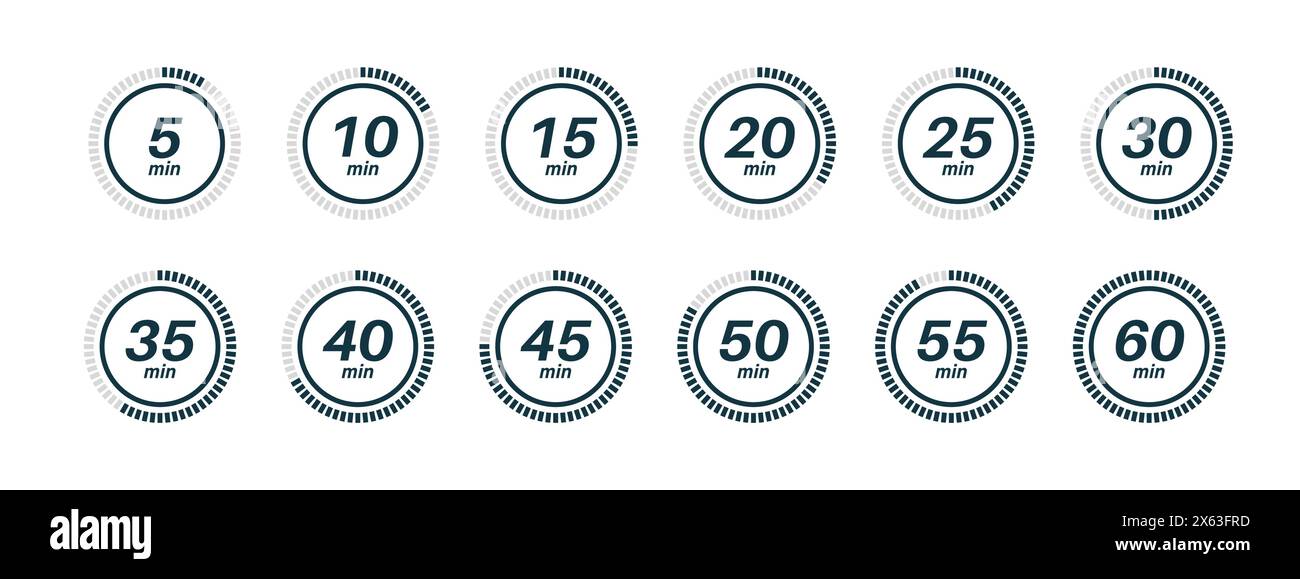 Clock Symbols Stopwatch Signs Timer Icons Stock Vector Image And Art