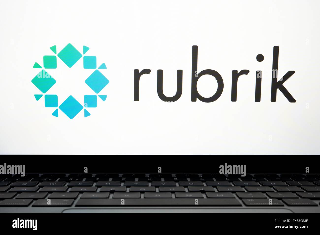 RUBRIK logo seen on the screen of laptop. Stafford, United Kingdom ...