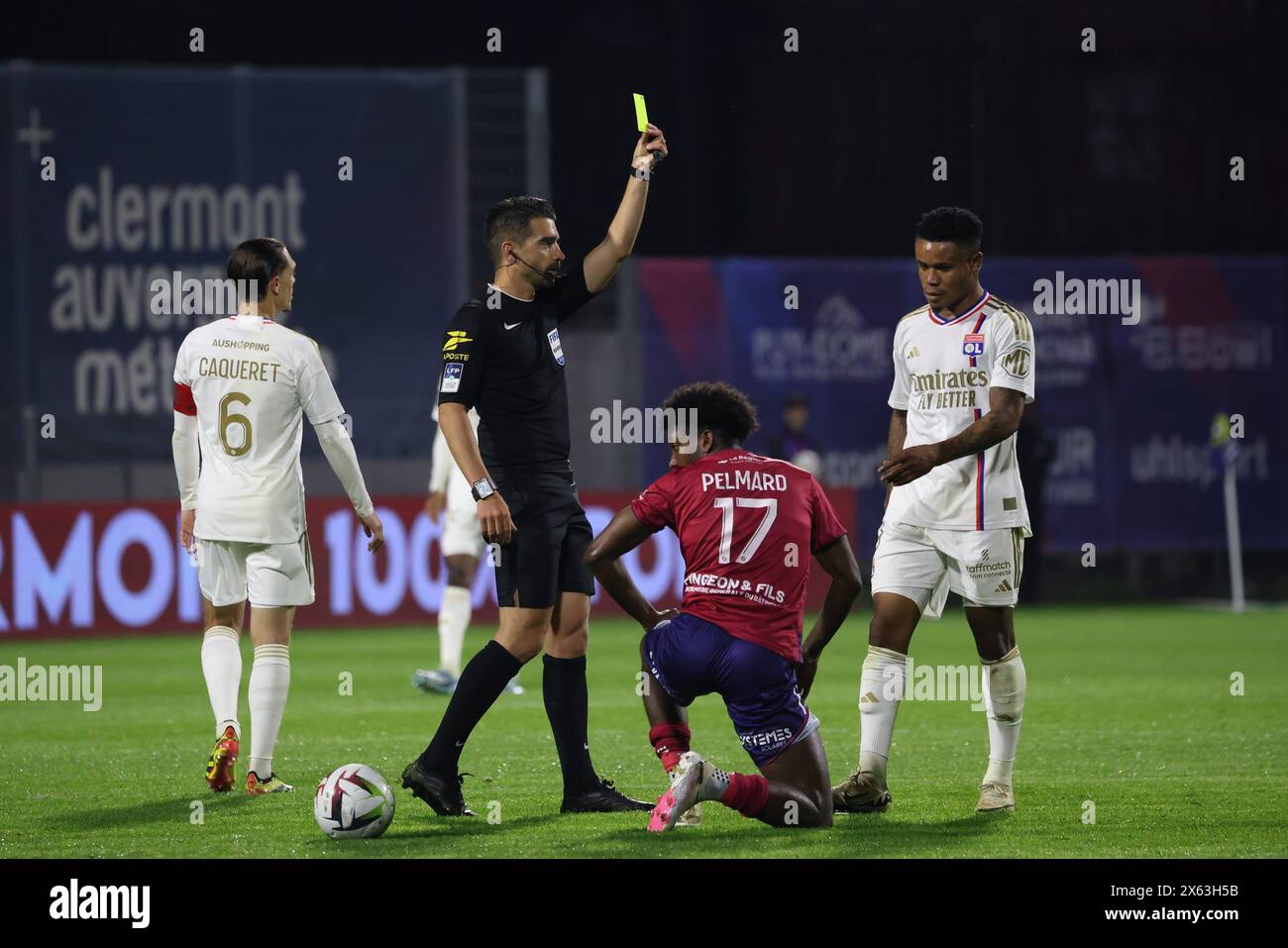 Thierry LARRET/MAXPPP. Football. Ligue 1 Uber Eats. Clermont Foot 63 vs Olympique Lyonnais Stade ...