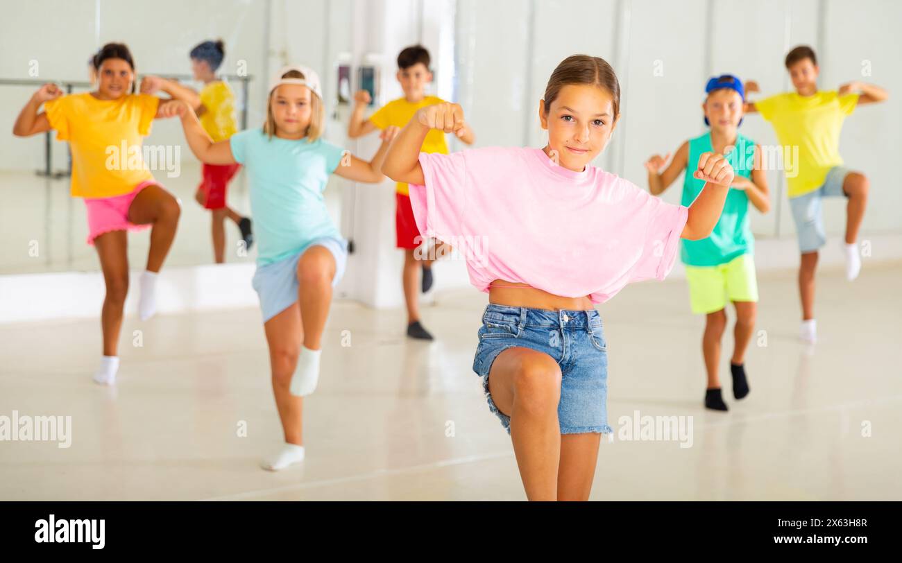 Children dancing hip-hop in studio Stock Photo - Alamy