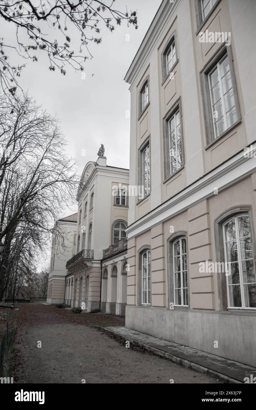 Detail of buildings and architecture in the city of Warsaw, the capital of Poland. Stalinist ...