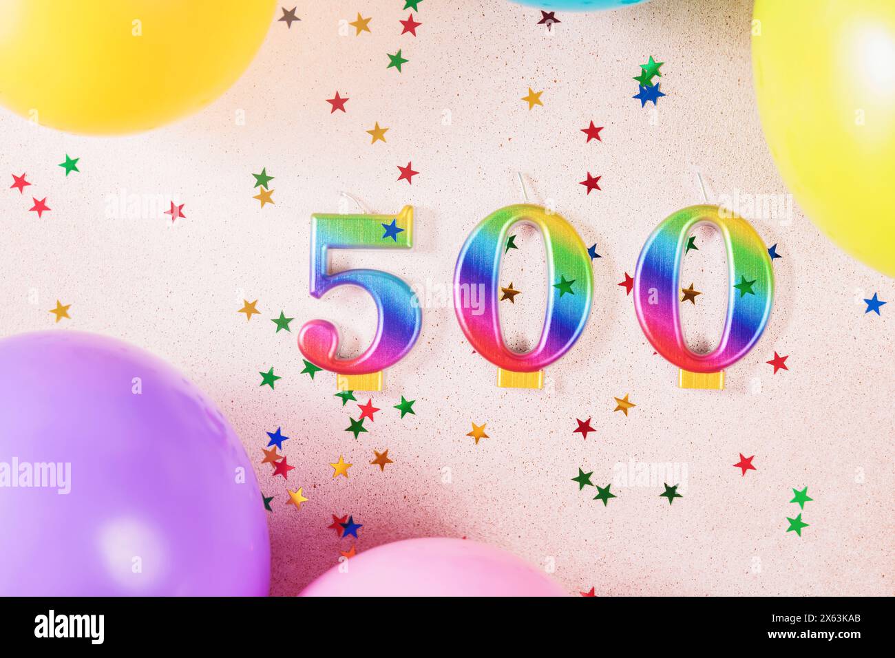 Festive and colorful background features the number 500 Stock Photo - Alamy