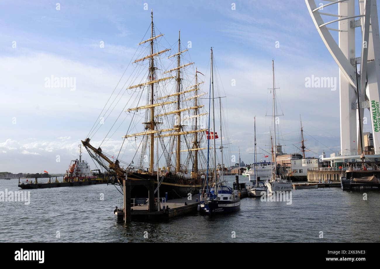 DANISH TRAINING SHIP GEORG STAGE AT GUNWHARF QUAYS, PORTSMOUTH, MARCH ...