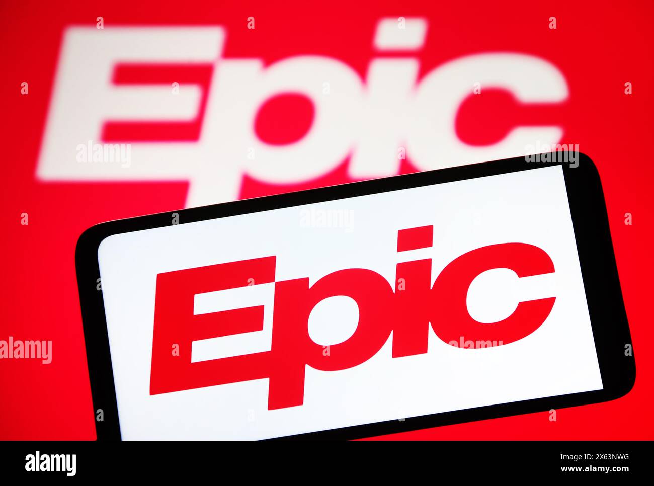 In this photo illustration, Epic Systems Corporation logo is seen on a ...