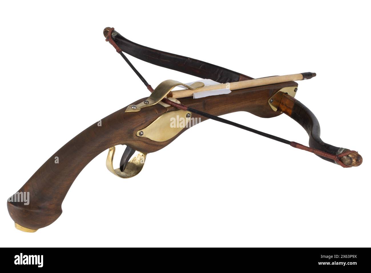 Vintage small crossbow isolated on white background Stock Photo - Alamy