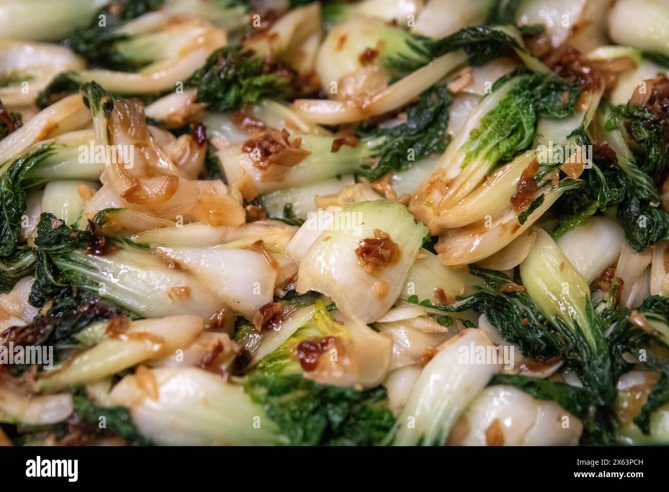 Braised bok choy cabbage shot up close Stock Photo - Alamy