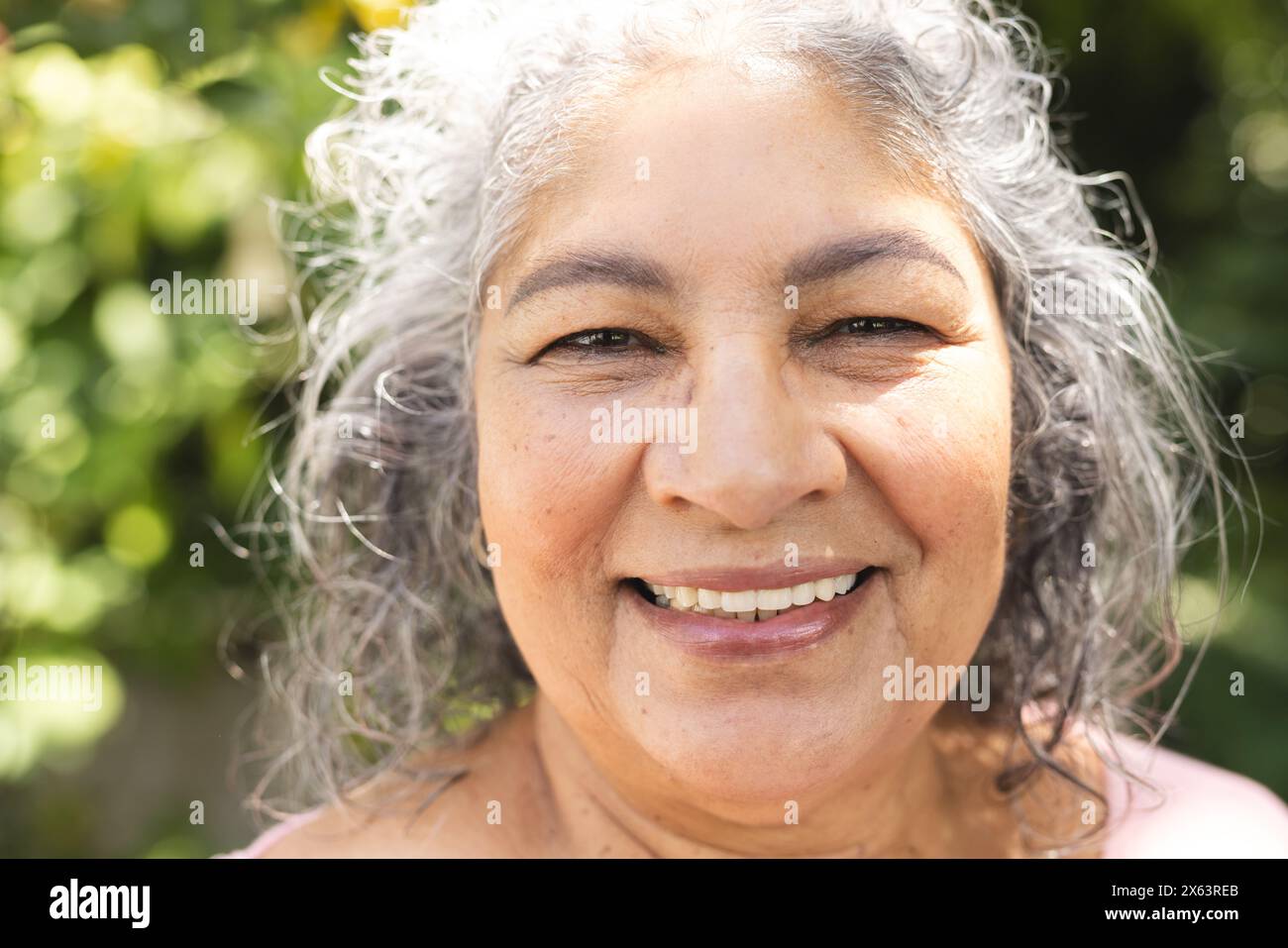 Outdoors biracial senior woman hi-res stock photography and images - Alamy