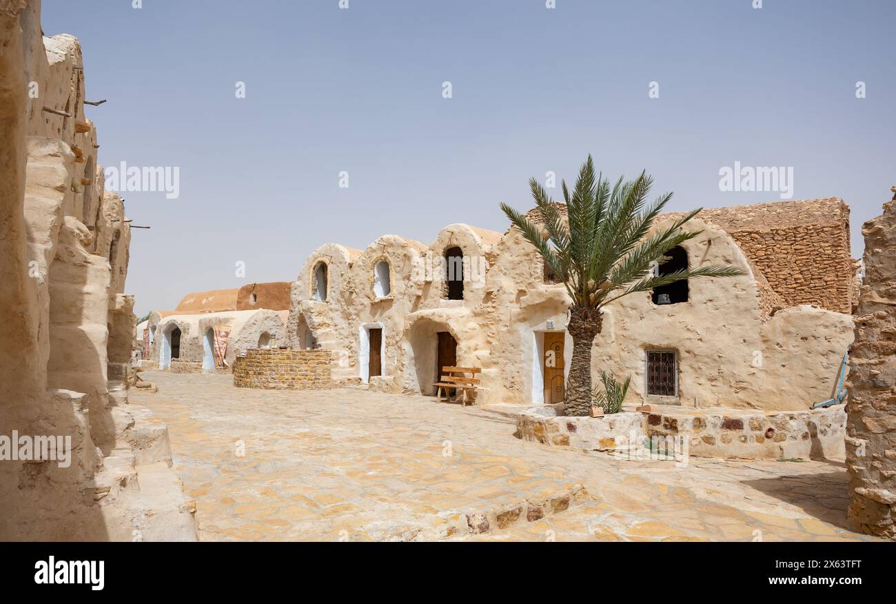Dwellings in village of Berbers. Gsar of Hadada, Tatahouine Stock Photo ...