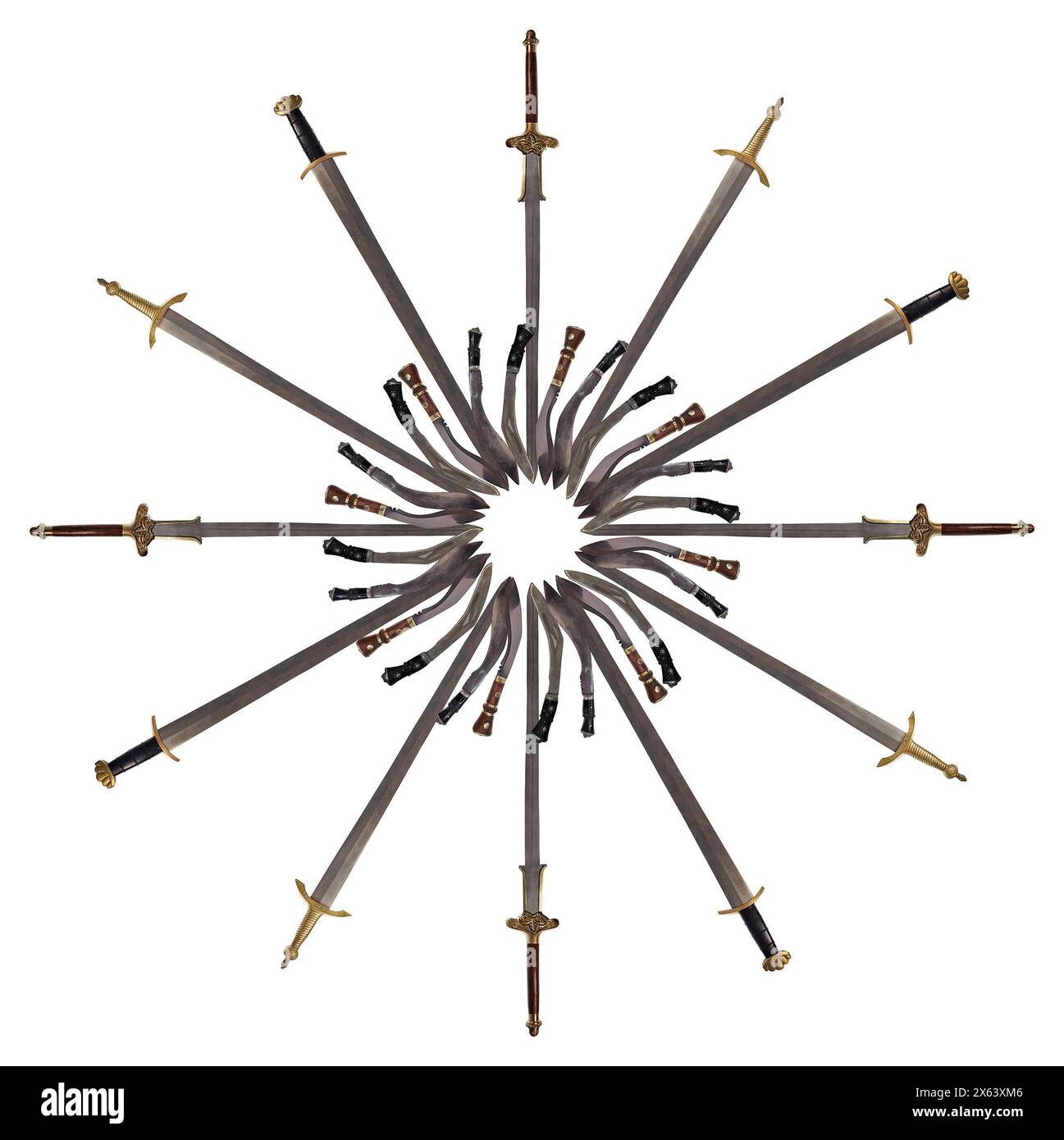 An array of Swords and daggers Used for Defense Against an Enemy Stock ...