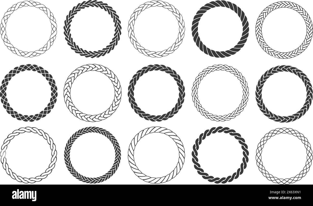 Round rope shapes collection Stock Vector Image & Art - Alamy