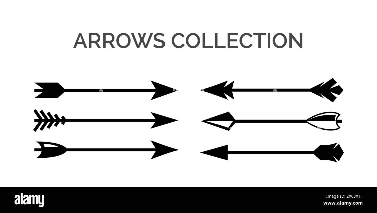 Vector hand drawn arrow tribal hipster set. Vintage rustic feather ...