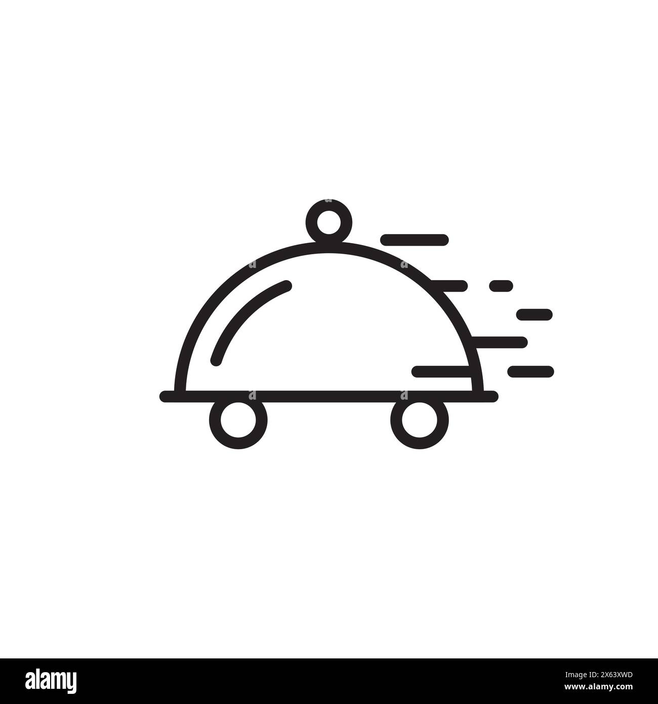 Fast food delivery cloche speed line symbol. Efficient food service ...