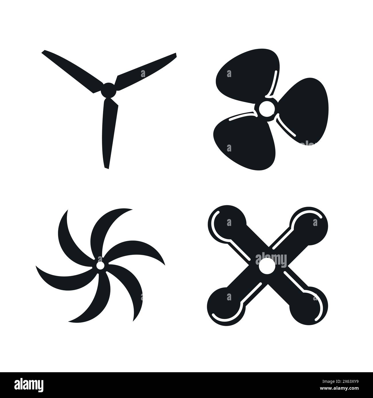 Vector screw fan prop tyrbine blade motor. Rotor shape boat air ...